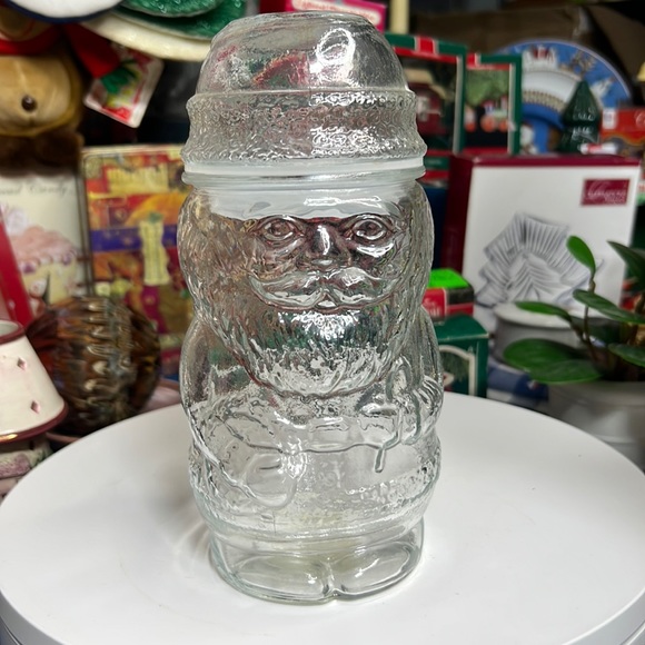Libbey | Holiday | Vintage Libbey Canada Santa Claus Candy Jar Poly ...